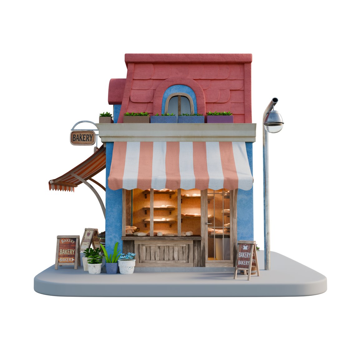 3D Bakery House Model 3D Model Model - TurboSquid 2361338