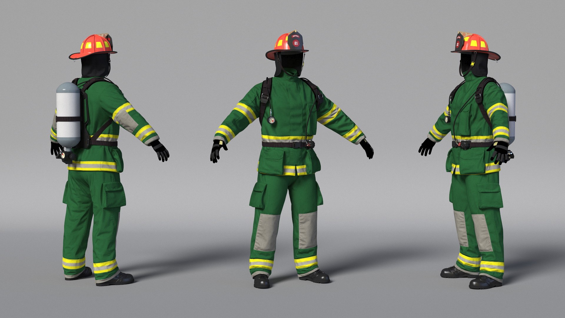 3D Standard Firefighter Turnout Gear Model - TurboSquid 2317797