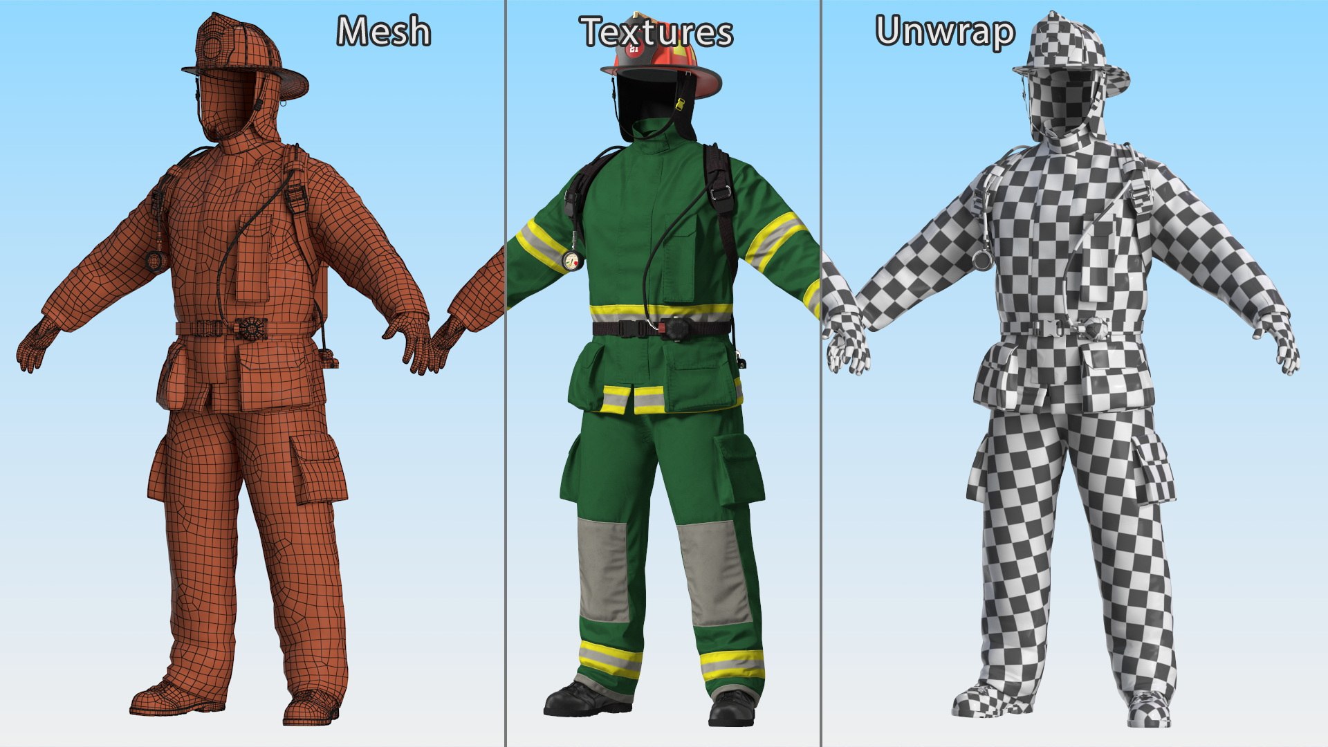 3D Standard Firefighter Turnout Gear Model - TurboSquid 2317797