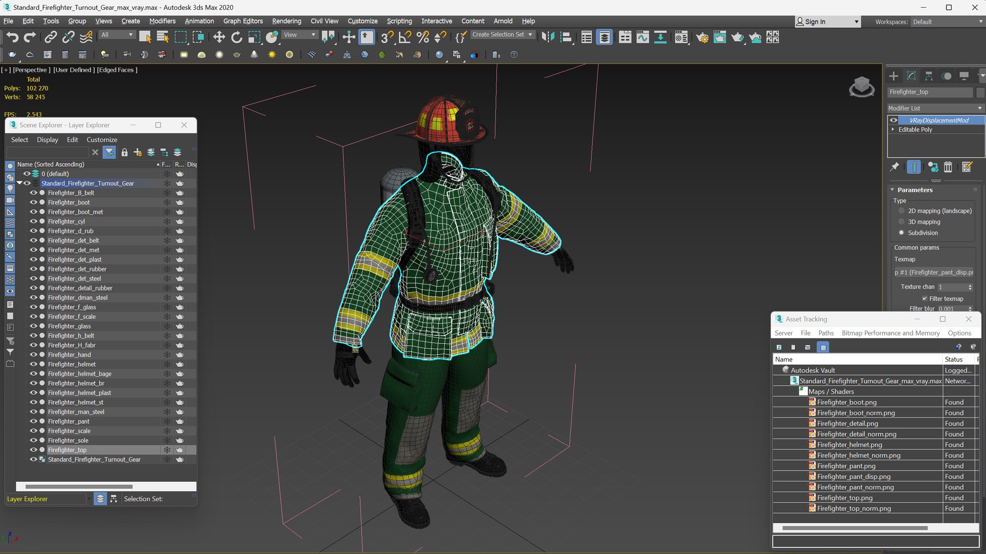 3D Standard Firefighter Turnout Gear Model - TurboSquid 2317797