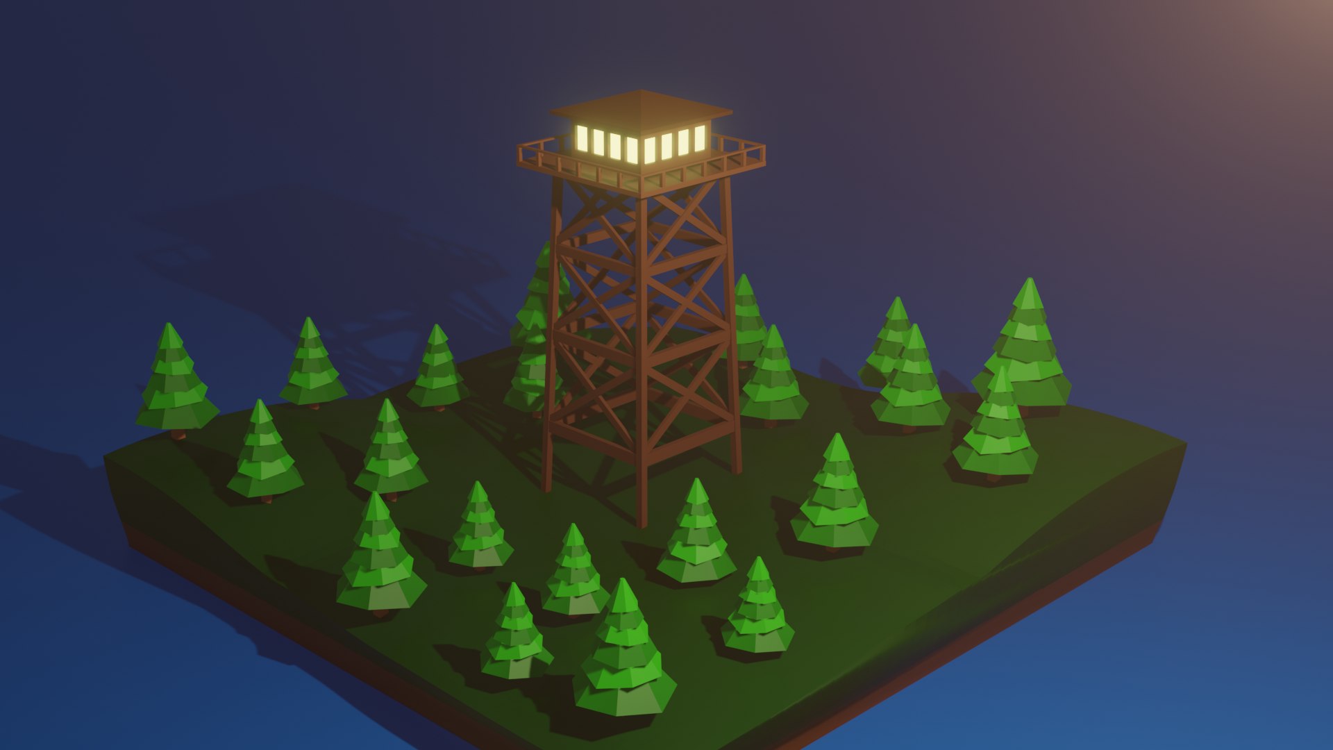 Low Poly Watchtower 3D - TurboSquid 1975141