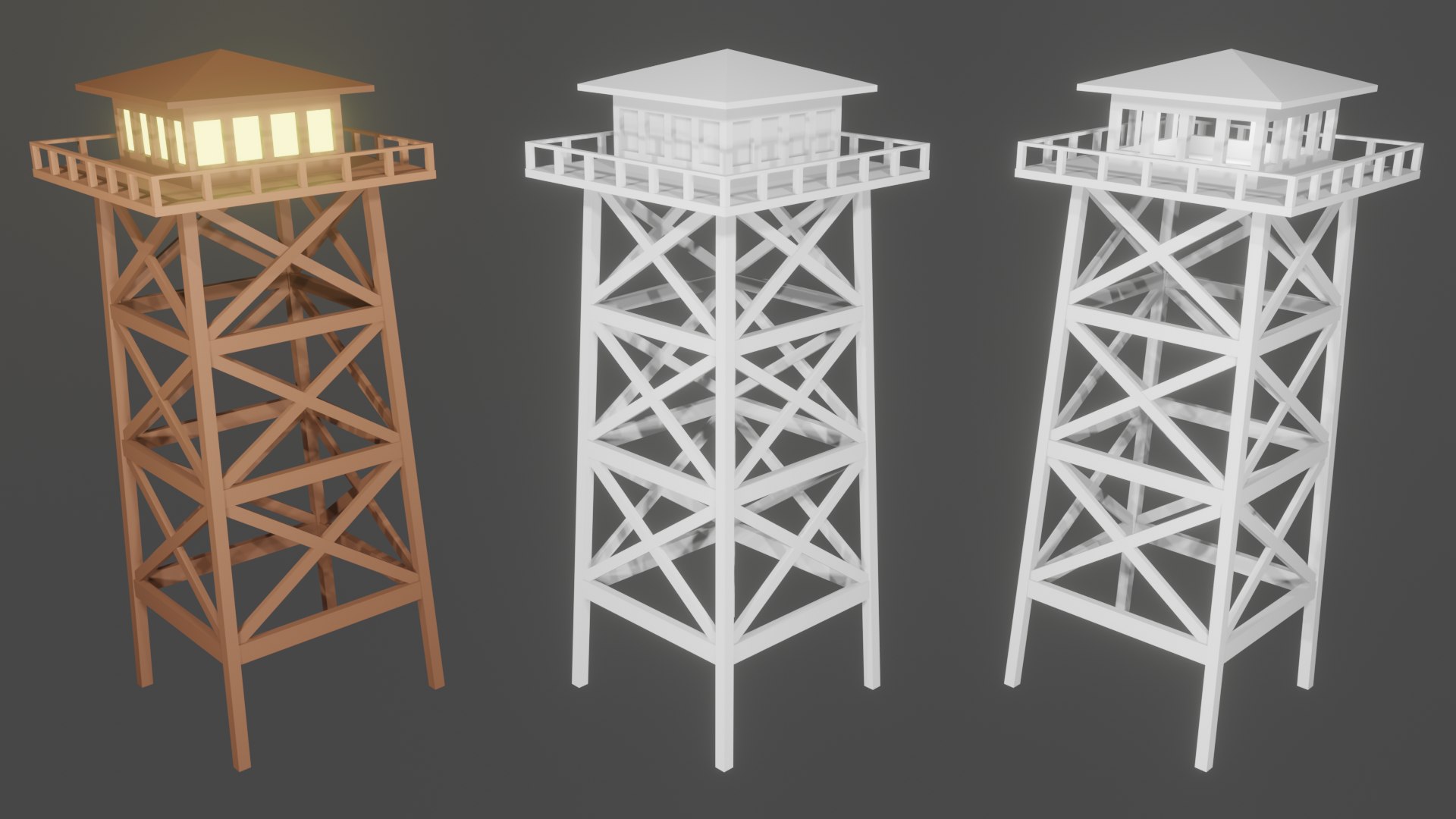 Low Poly Watchtower 3D - TurboSquid 1975141