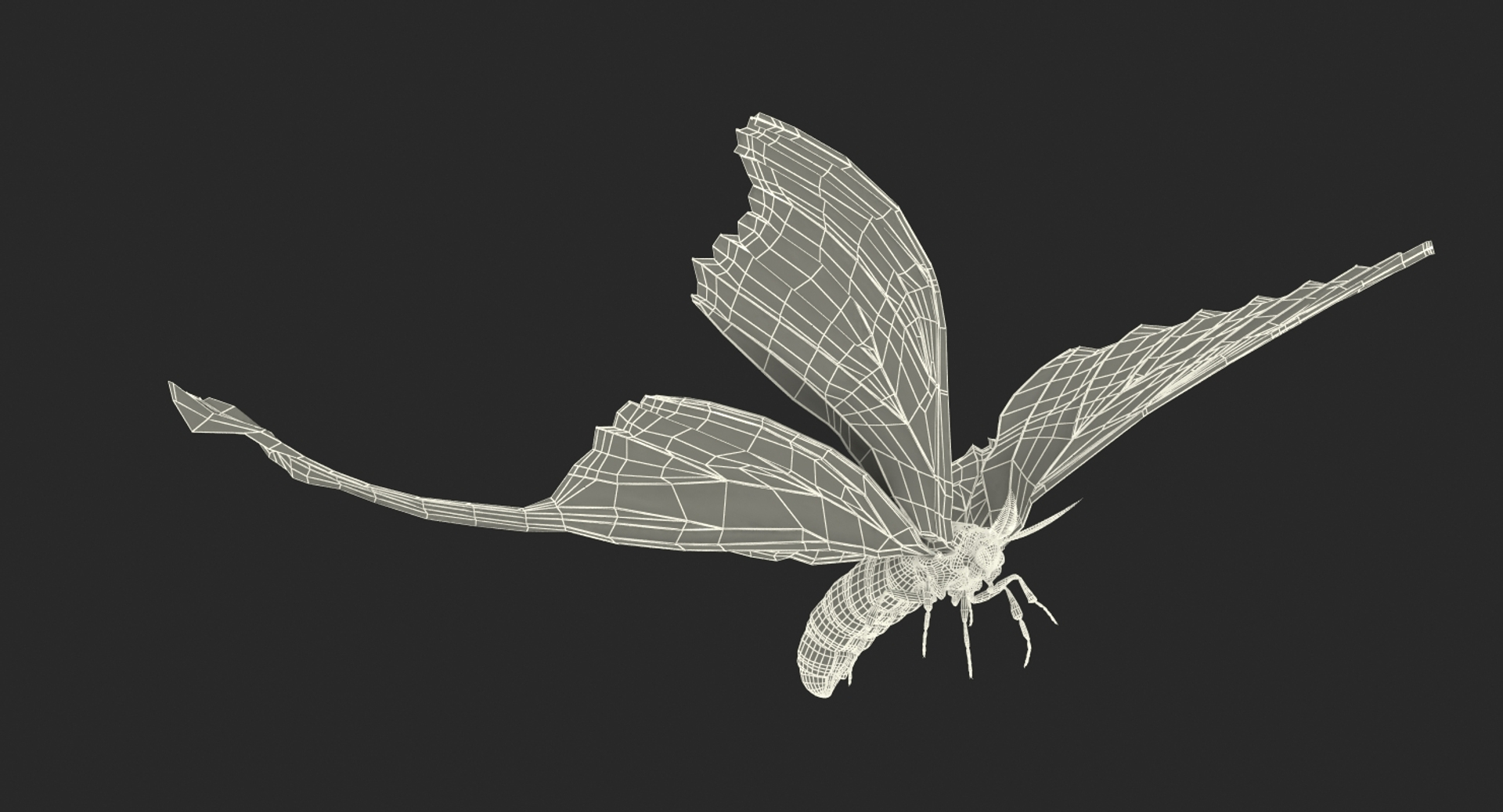 3d Model Comet Moth Flying Pose