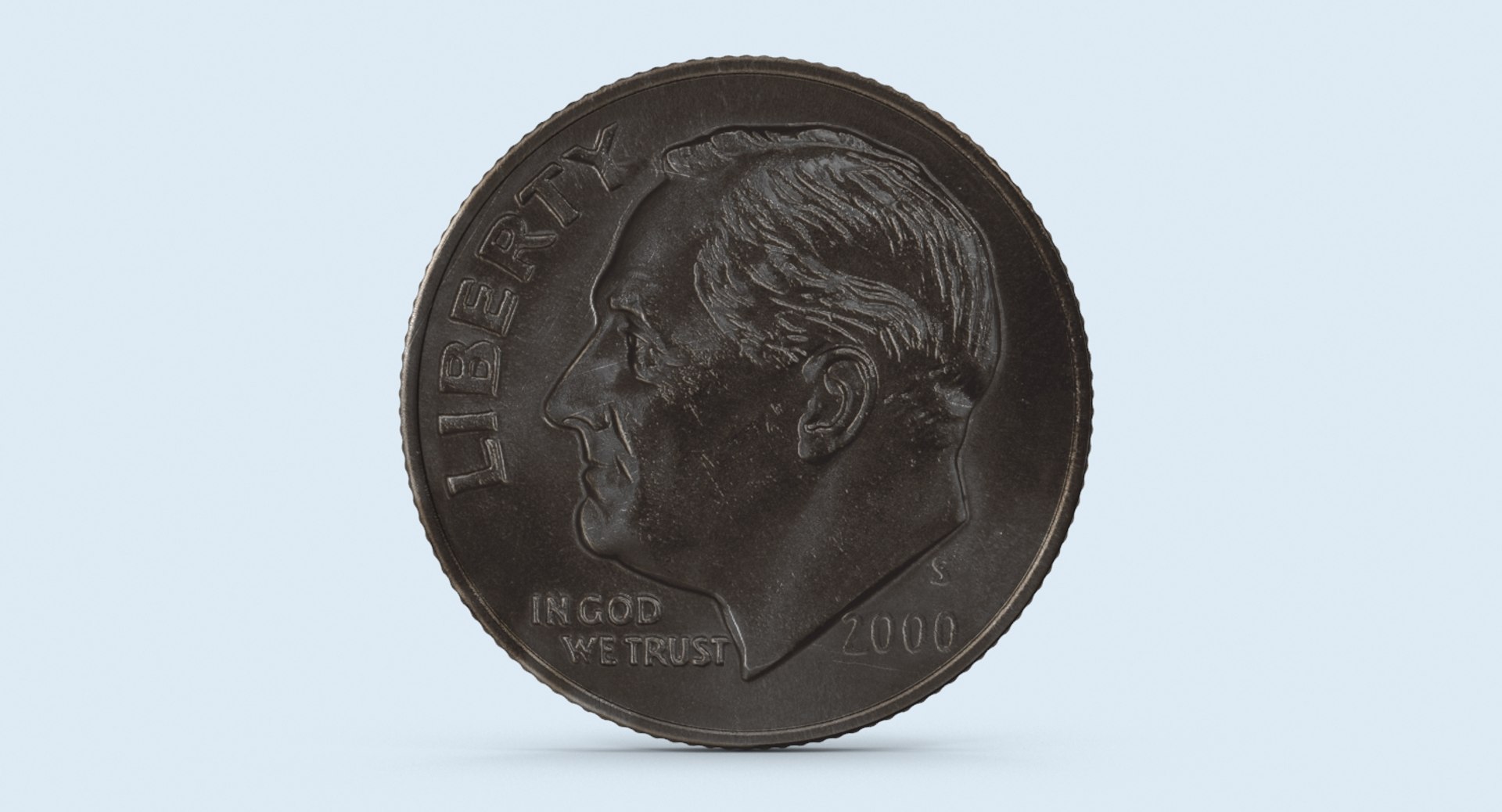 Dime Aged 3d Model