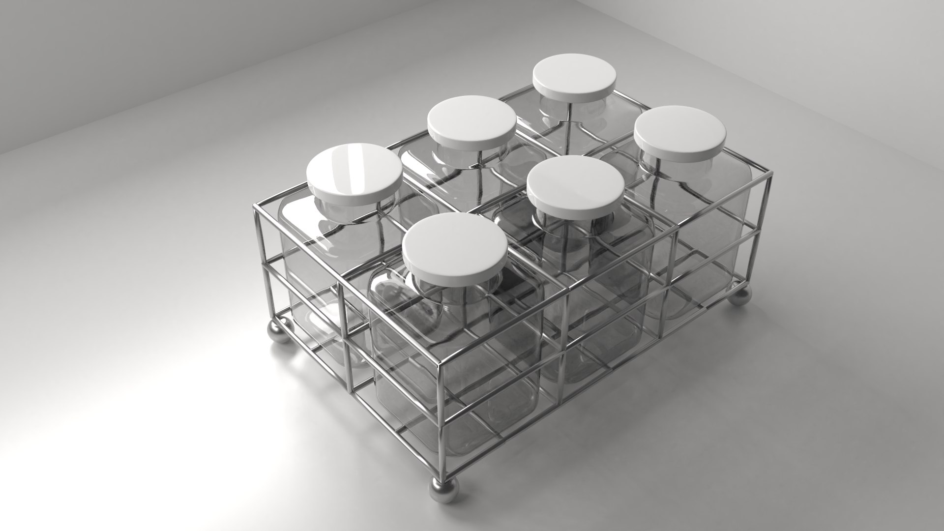 Square Food Canister Rack 3D - TurboSquid 1441756