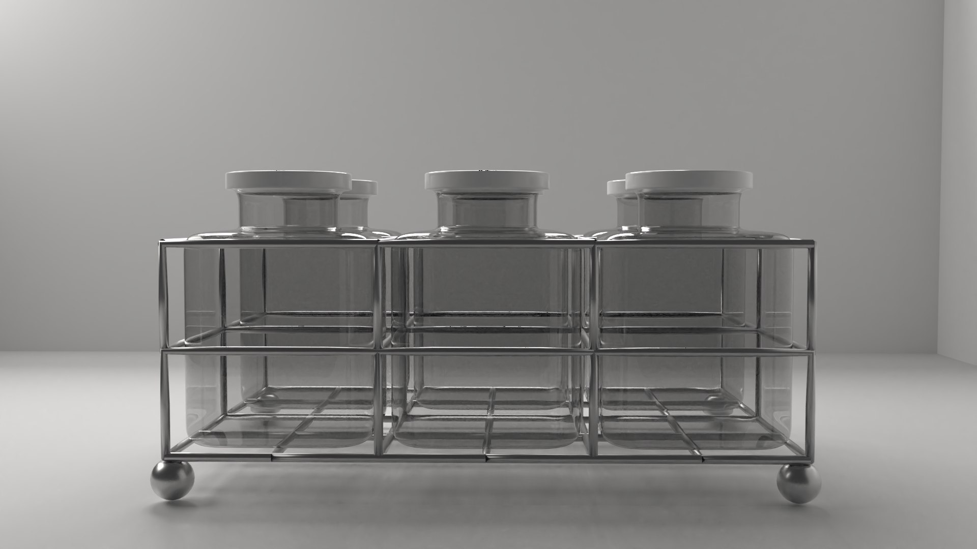 Square Food Canister Rack 3D - TurboSquid 1441756