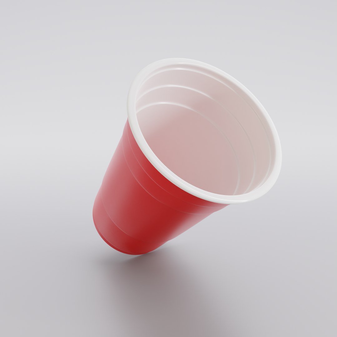 3D Red Plastic Cup Model - TurboSquid 2080579