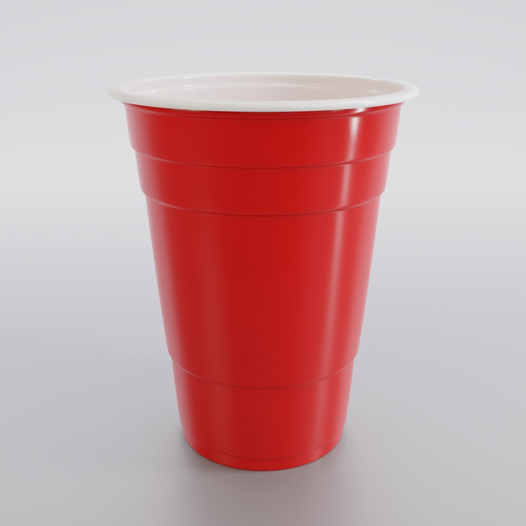 3D Red Plastic Cup Model - TurboSquid 2080579