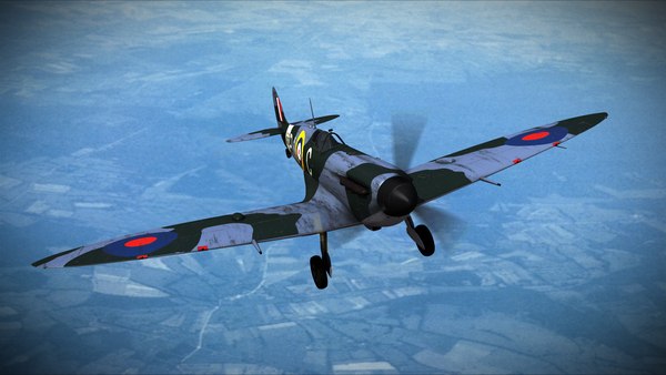 3d model of supermarine spitfire squadron aircraft