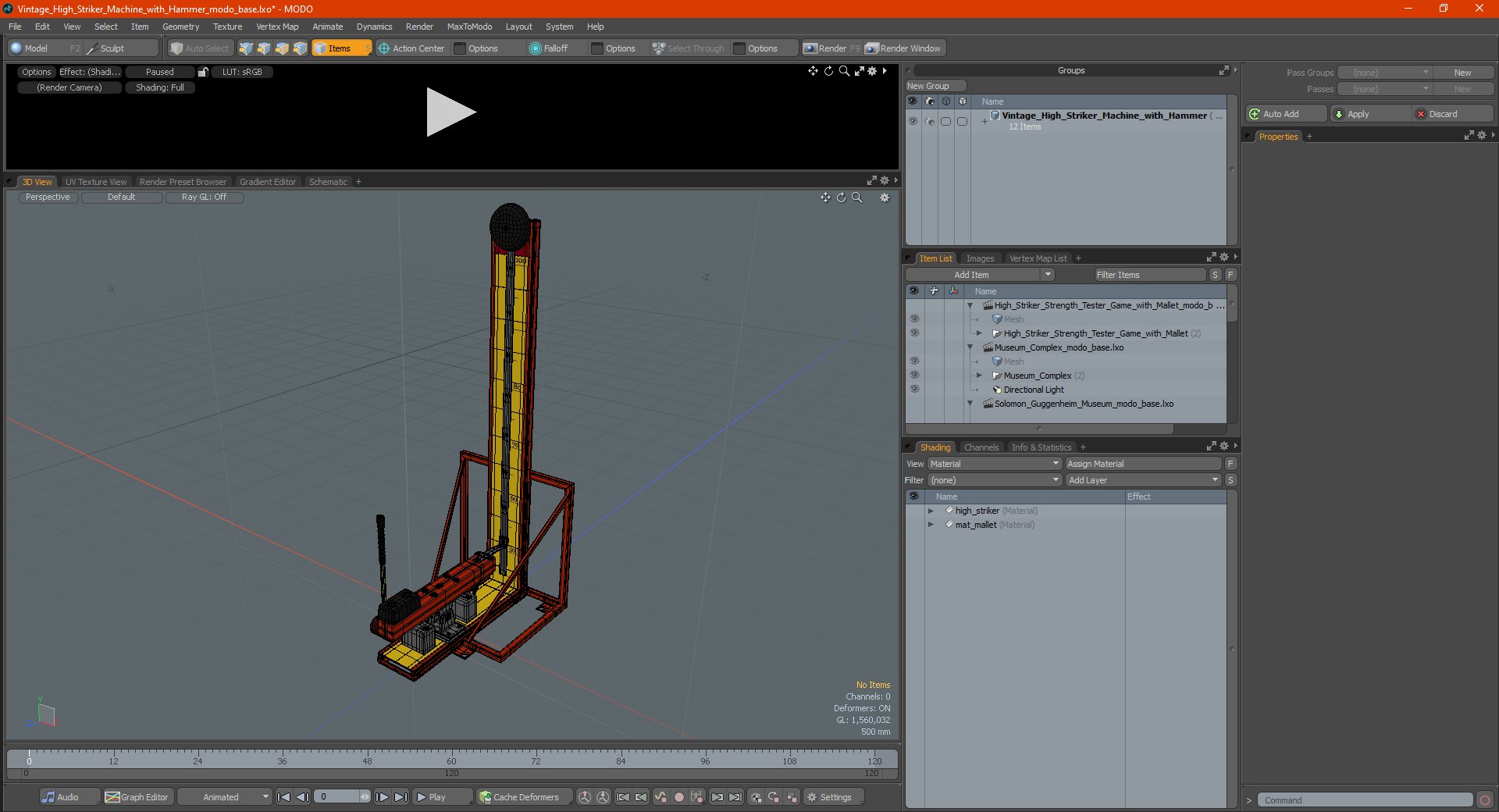 3D Vintage High Striker Machine with Hammer - TurboSquid 1737096