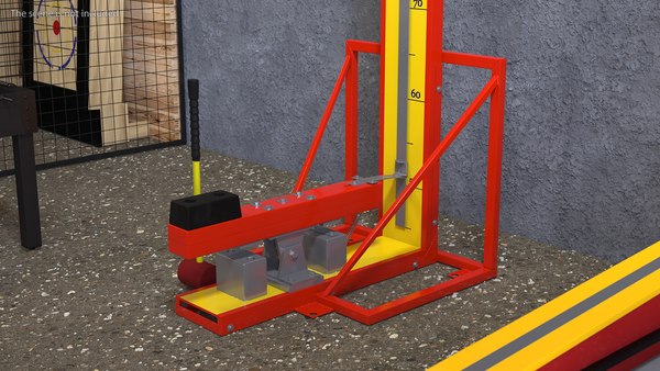 3D Vintage High Striker Machine with Hammer - TurboSquid 1737096