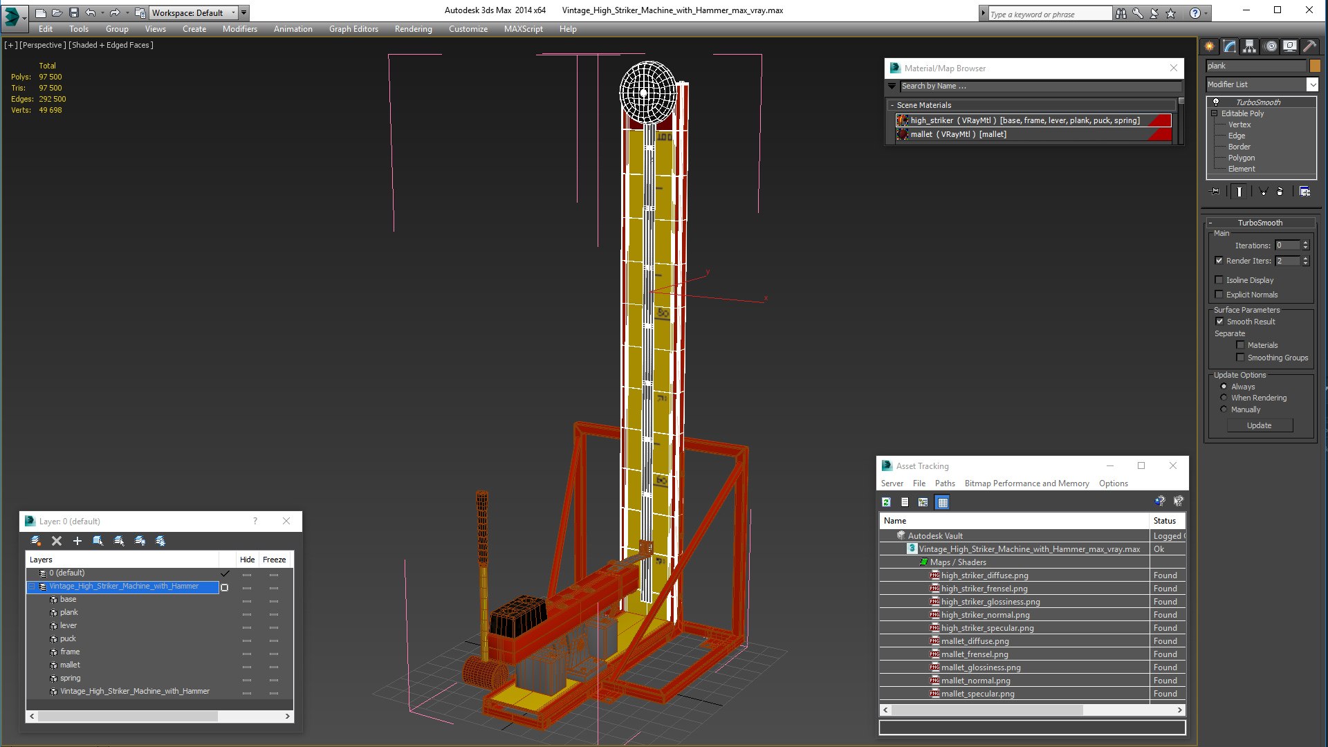 3D Vintage High Striker Machine with Hammer - TurboSquid 1737096