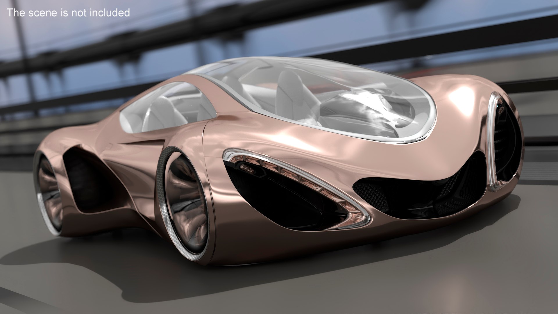 3D Futuristic Concept Car Design Petra Gold Color Rigged Model - TurboSquid 2311923