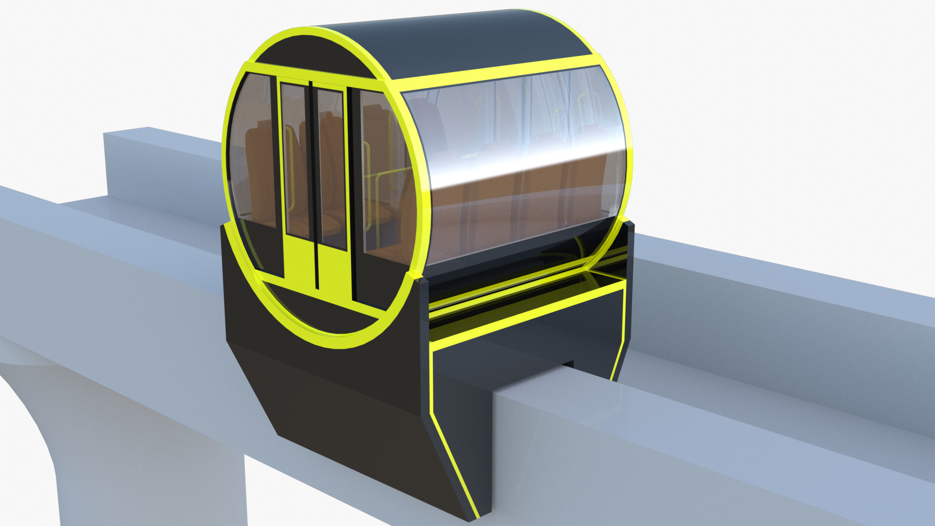 3D Monorail train pod model - TurboSquid 1786239