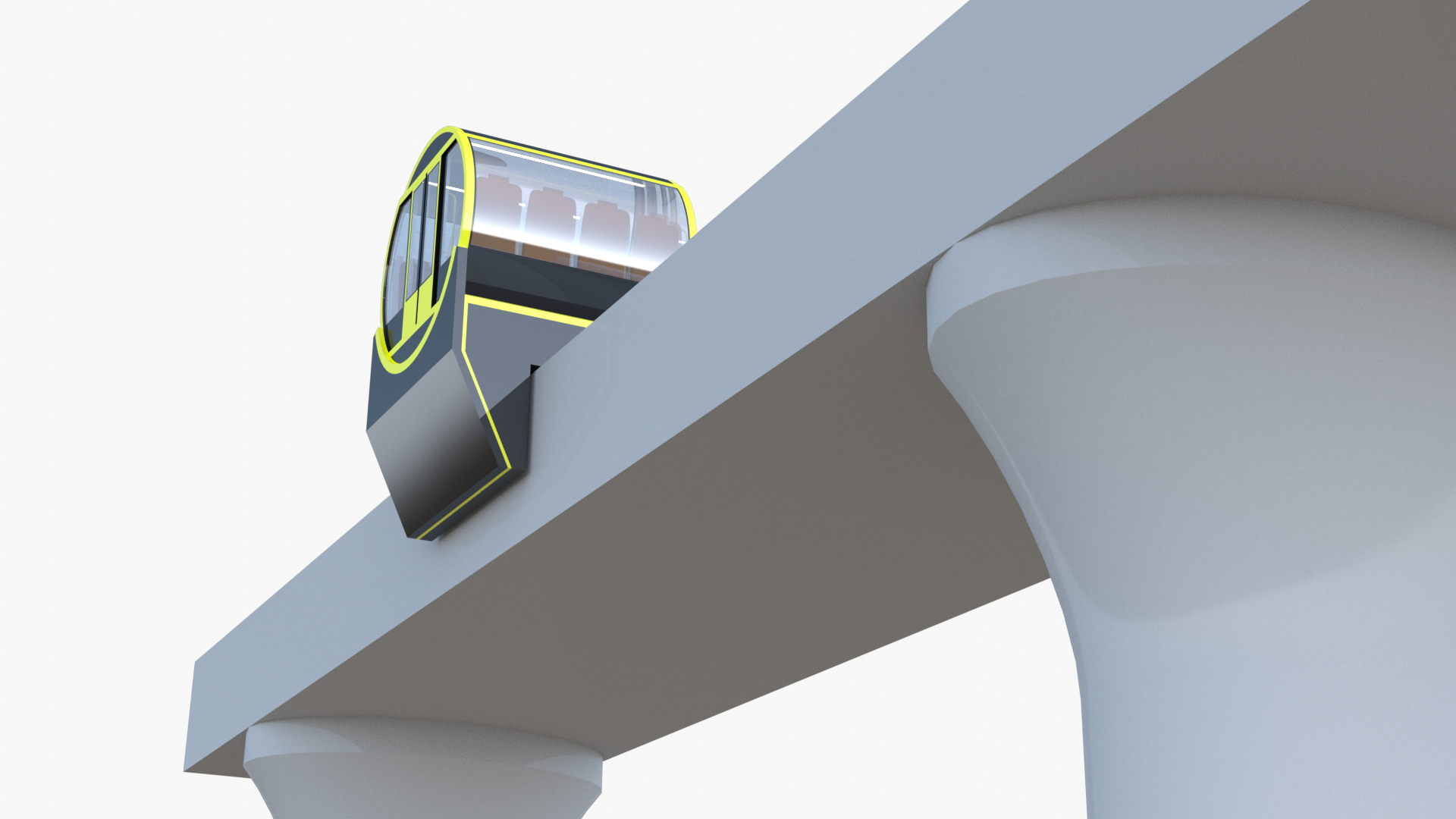 3D Monorail train pod model - TurboSquid 1786239