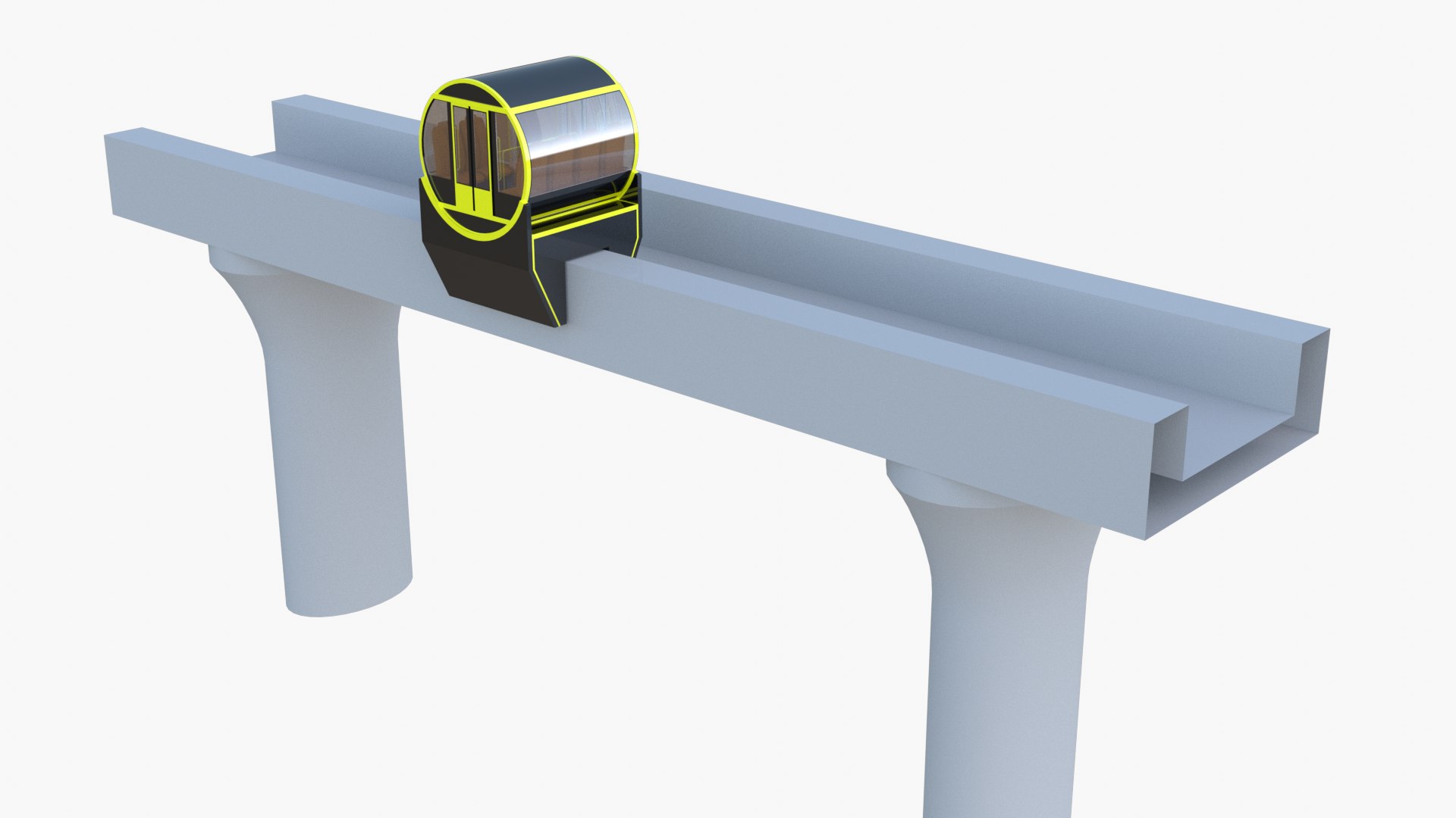 3D Monorail Train Pod Model - TurboSquid 1786239