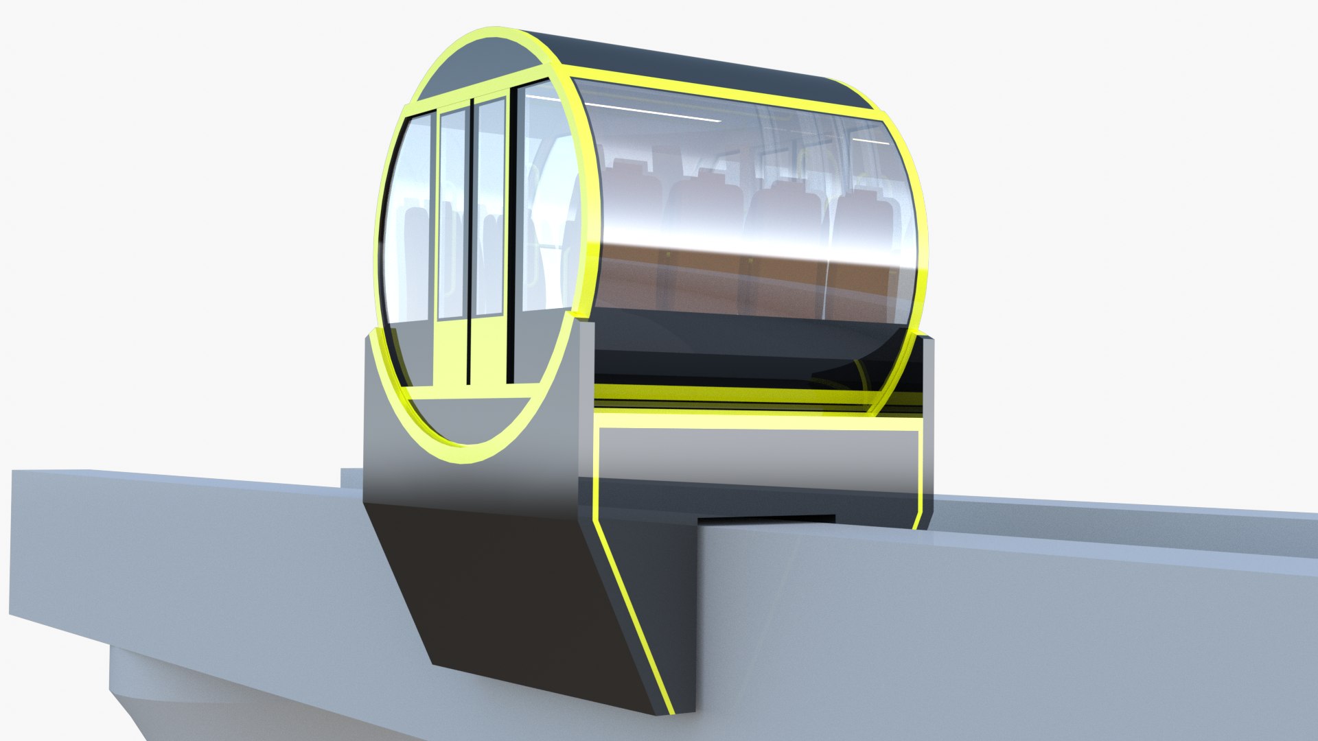 3D Monorail Train Pod Model - TurboSquid 1786239