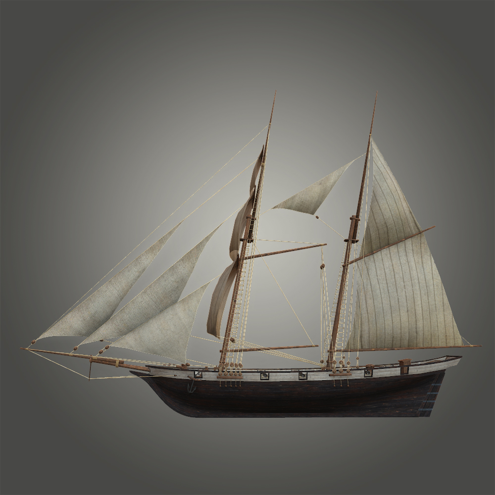 3d model schooner halcon