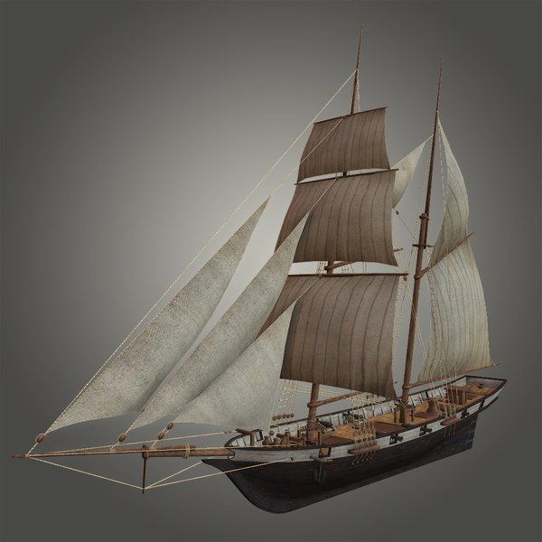 3d model schooner halcon