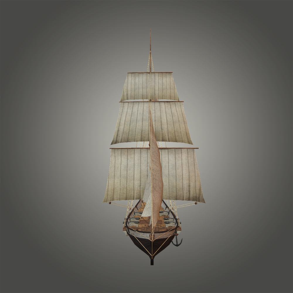 3d model schooner halcon