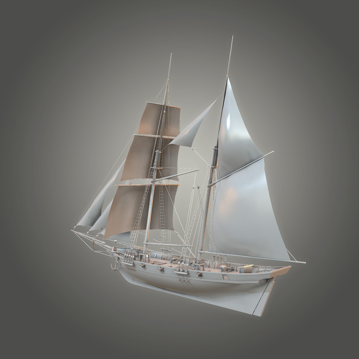 3d model schooner halcon