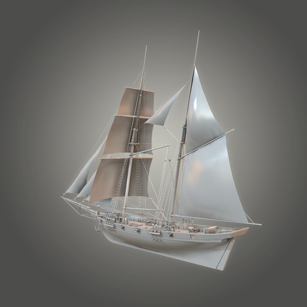 3d model schooner halcon