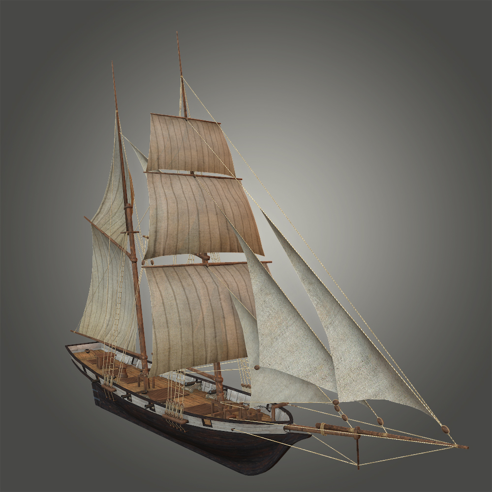 3d model schooner halcon