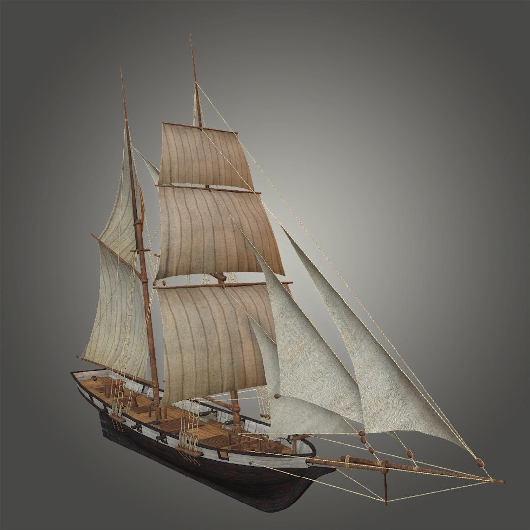 3d Model Schooner Halcon
