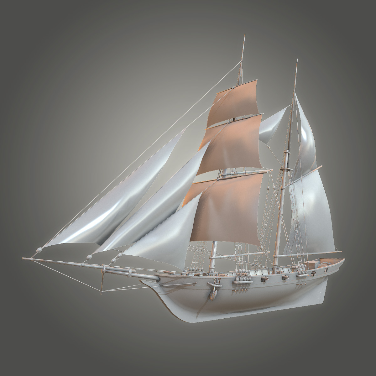 3d model schooner halcon