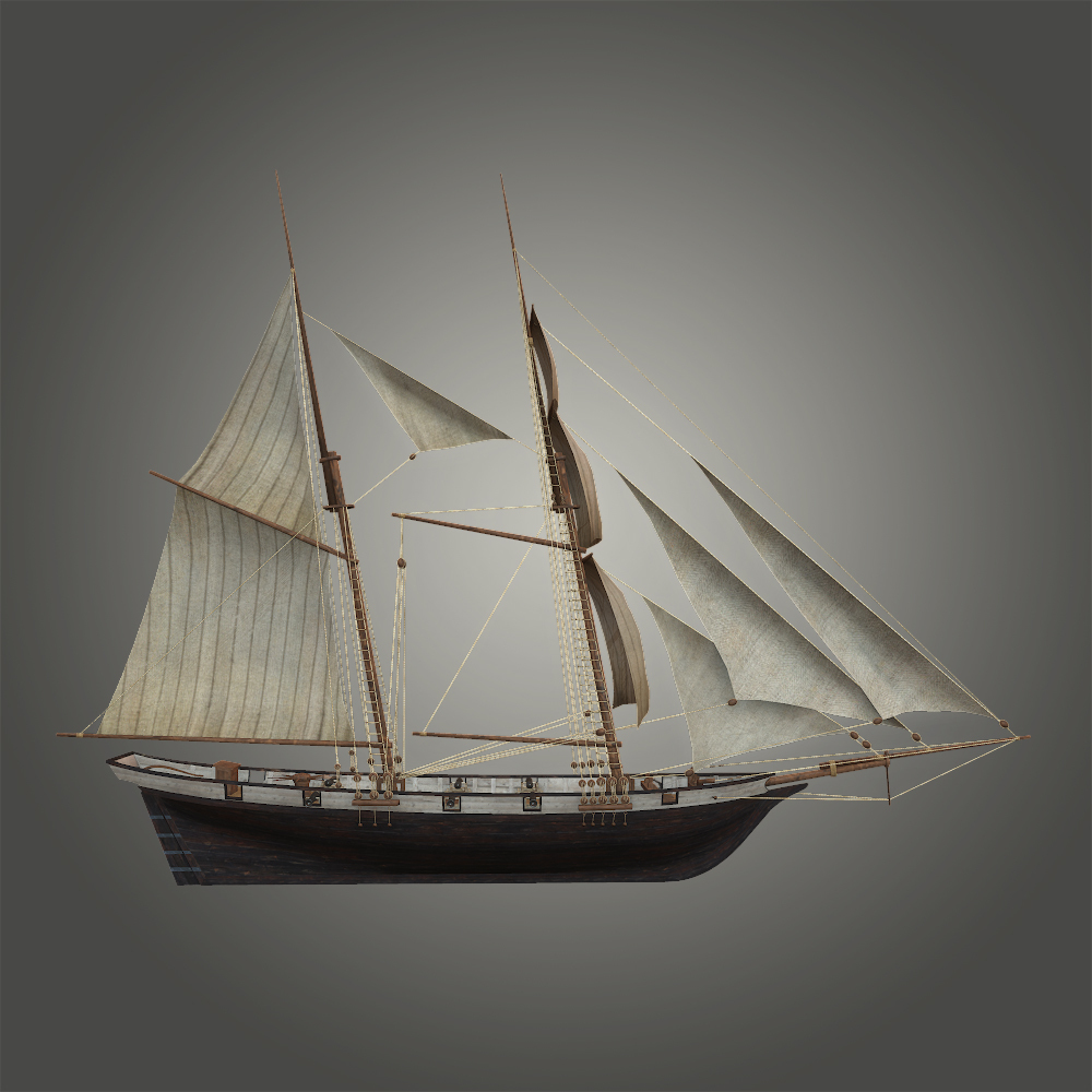3d model schooner halcon