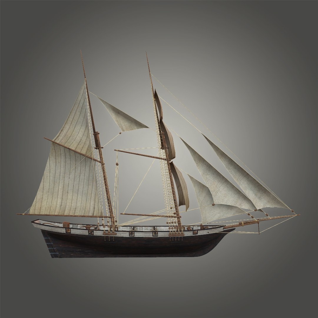 3d Model Schooner Halcon