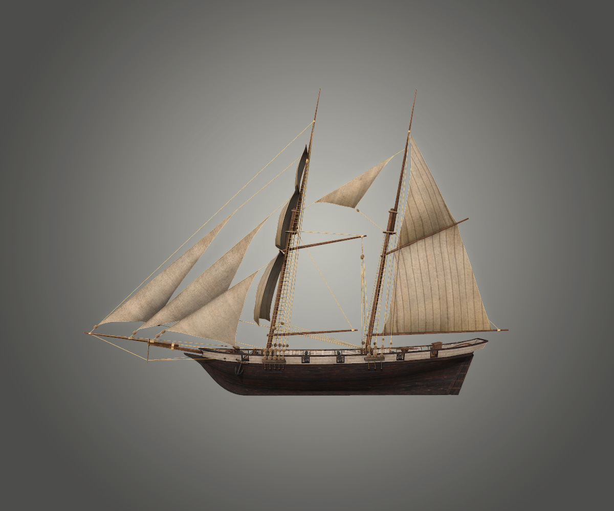 3d model schooner halcon
