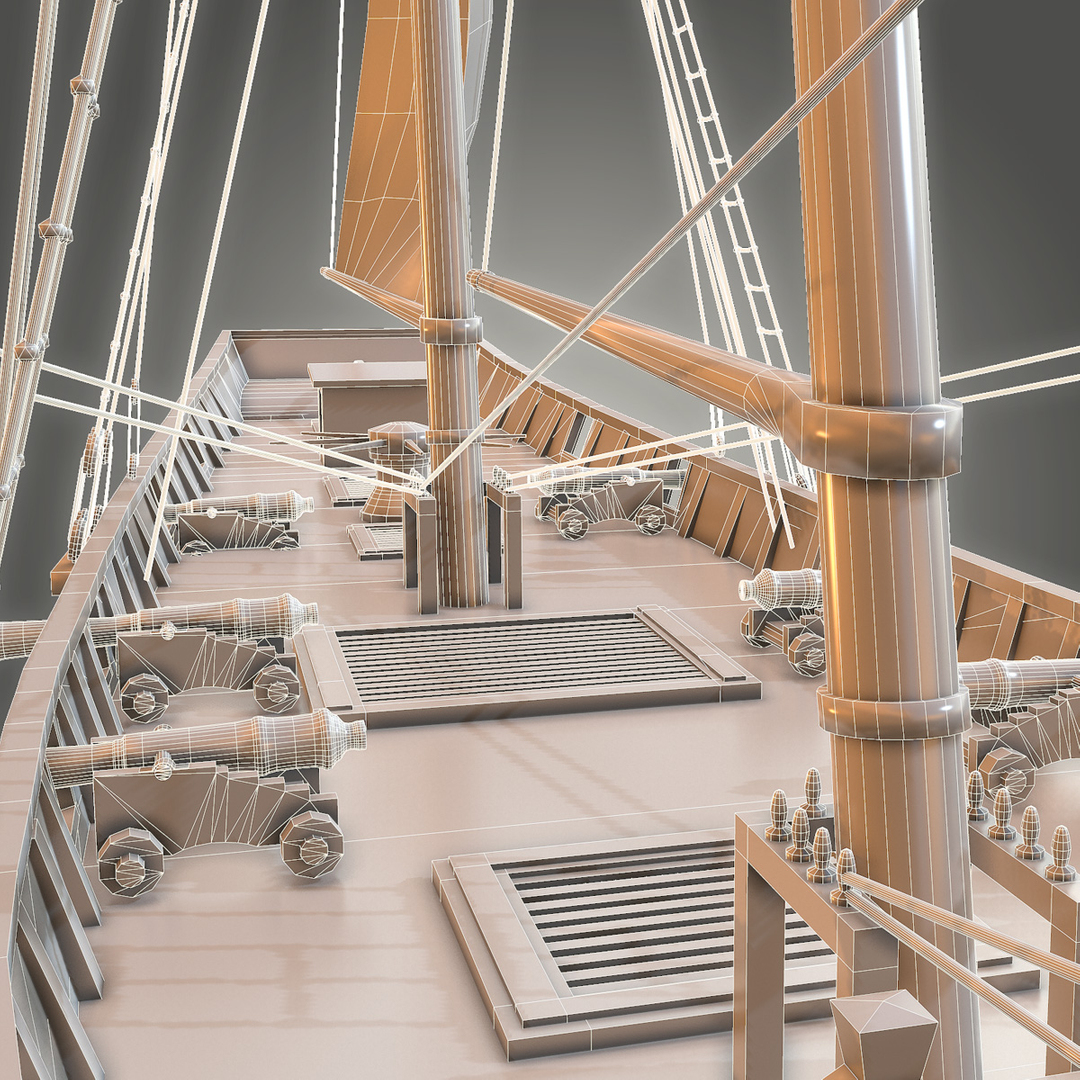 3d model schooner halcon
