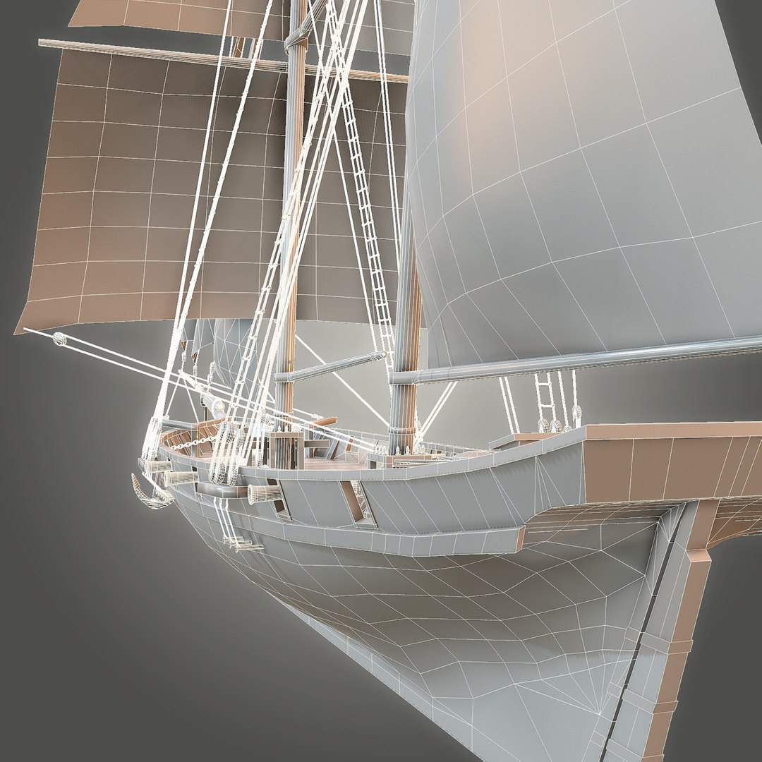 3d Model Schooner Halcon
