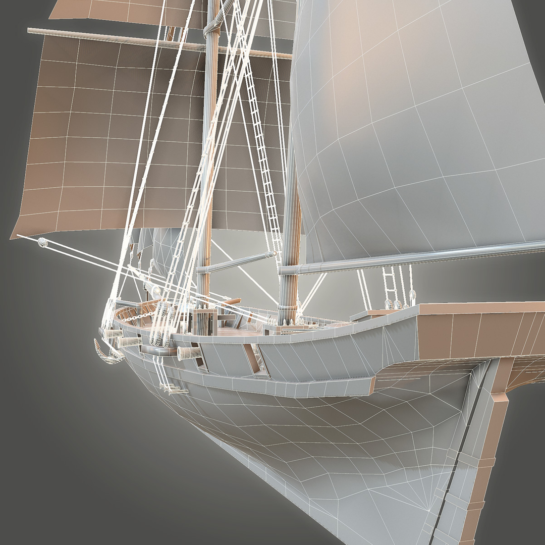 3d model schooner halcon