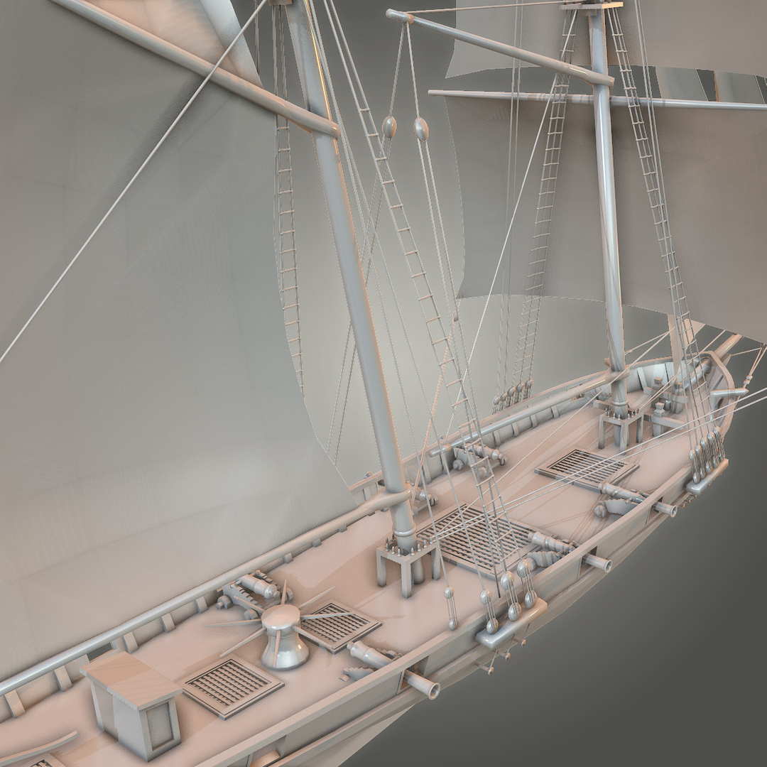 3d model schooner halcon
