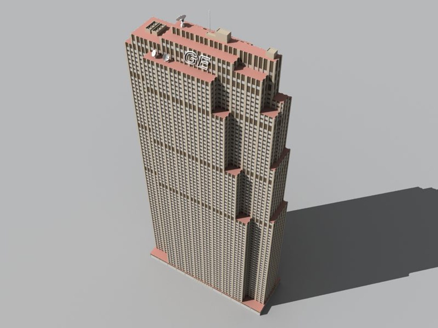 3d Model Ge Building New York