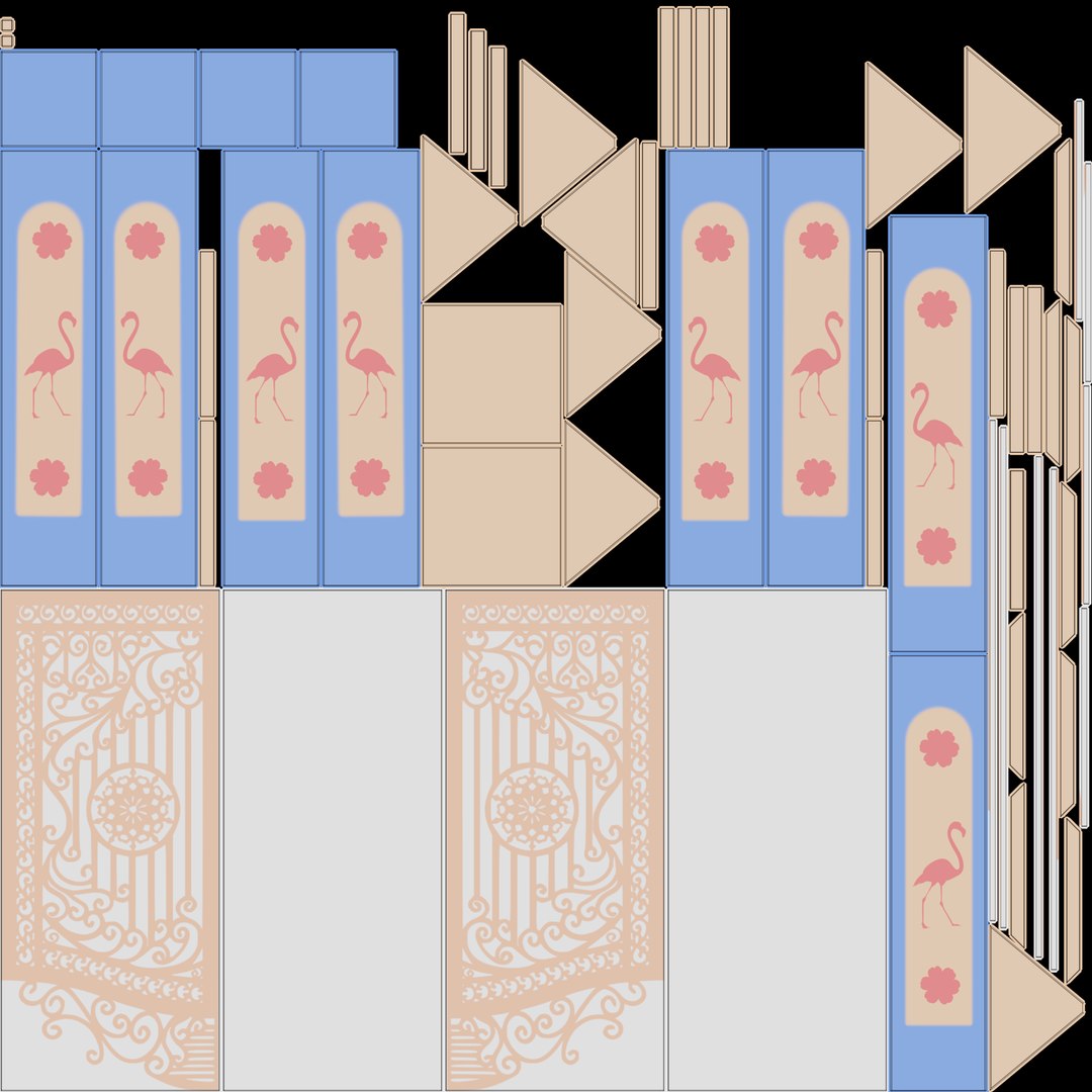 3D Ornate Decorative Garden Gate 3D Model PBR Low Poly Model ...