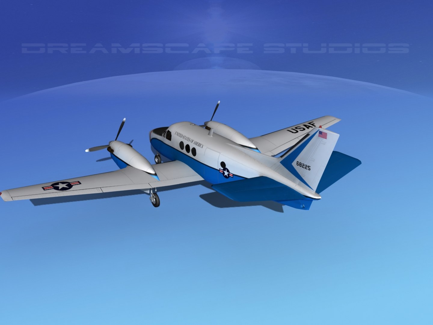 Propellers Beechcraft C-6 Transporting 3d Model