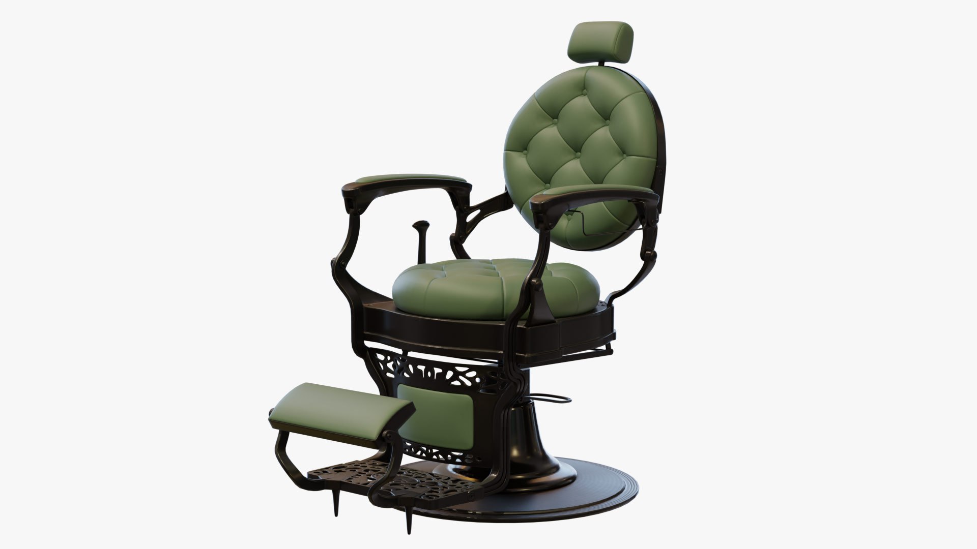 3D Vintage Green Alesso Barber Chair Model - TurboSquid 2212992