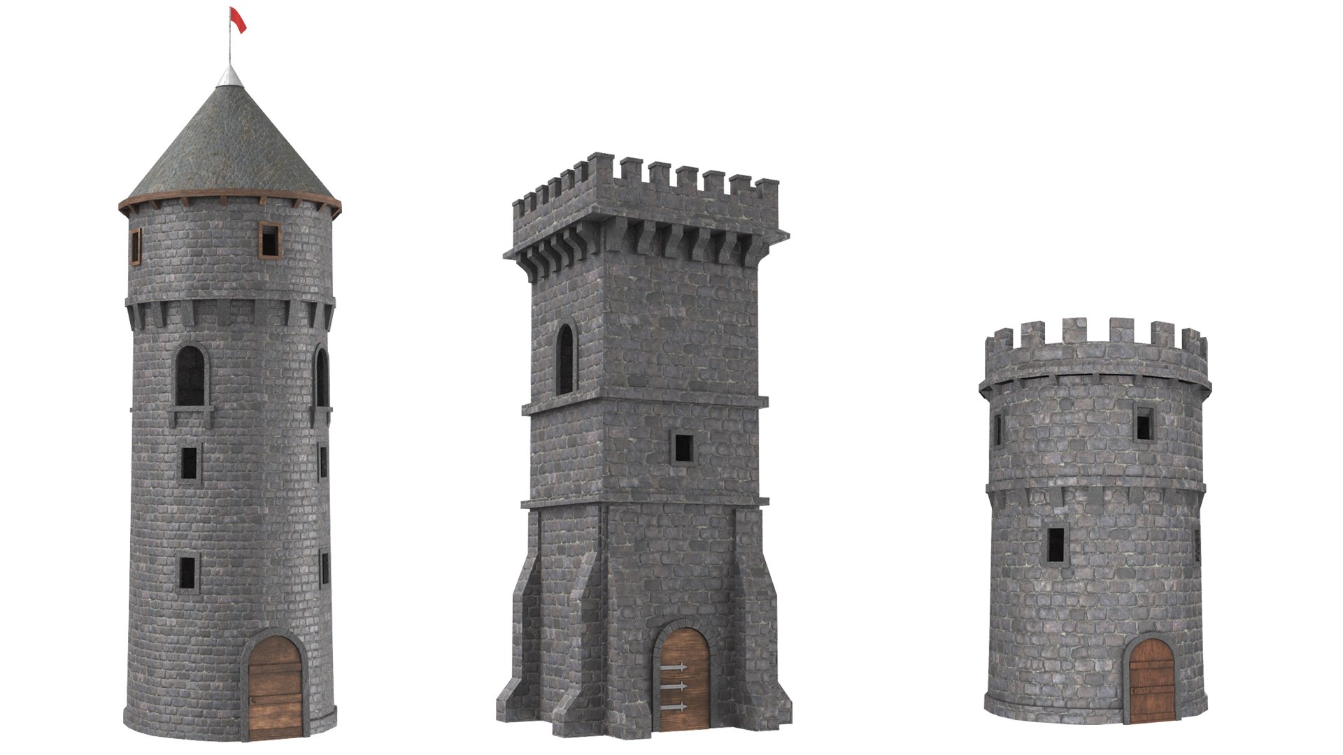 3D model real castle towers - TurboSquid 1440267