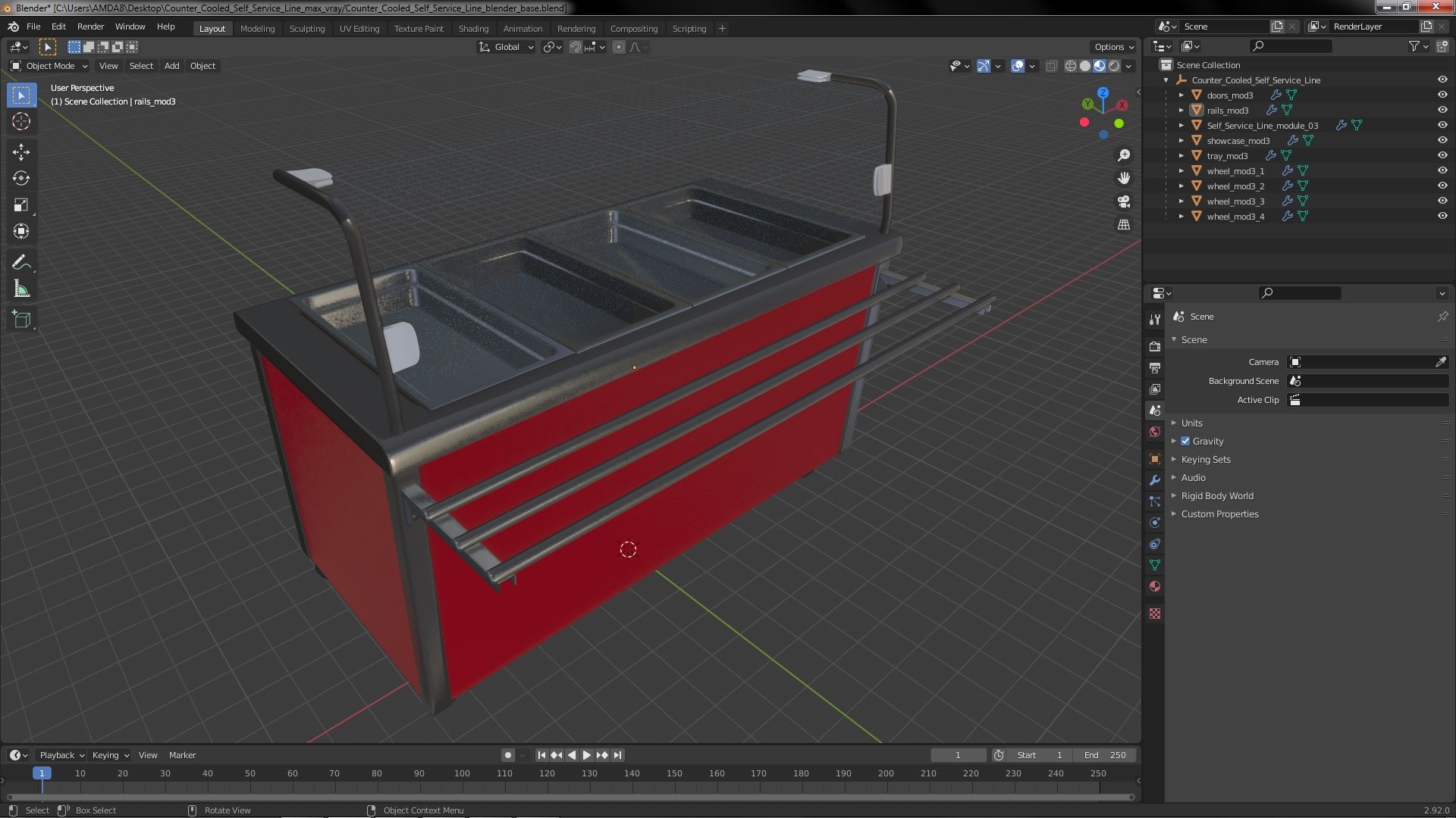 Counter Cooled Self Service Line Model - TurboSquid 2058167