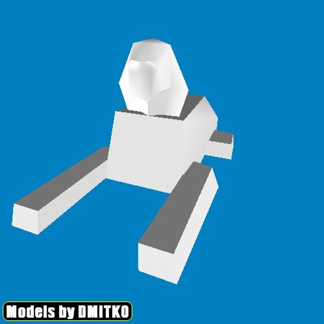 Low-poly Sphynx 3d Model