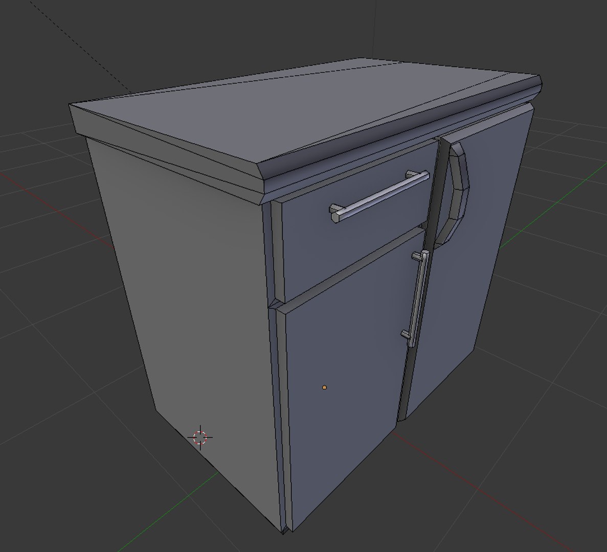 3d obj cabinet integrated freezer