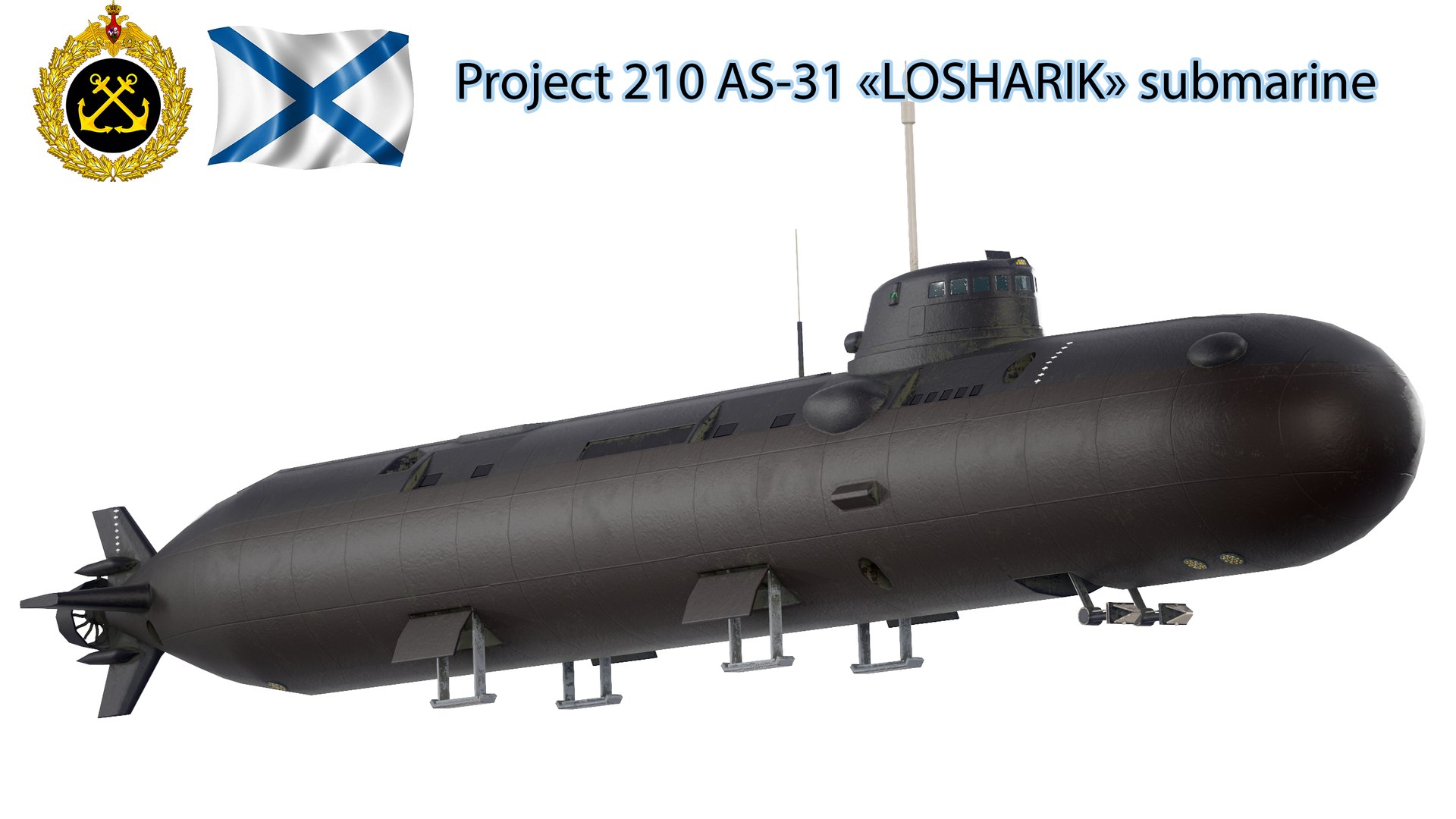 Losharik AS-31 Submarine 3D - TurboSquid 1849216
