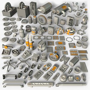 3D Industrial Kitbash - 9 - 156 pieces model - TurboSquid 2127217
