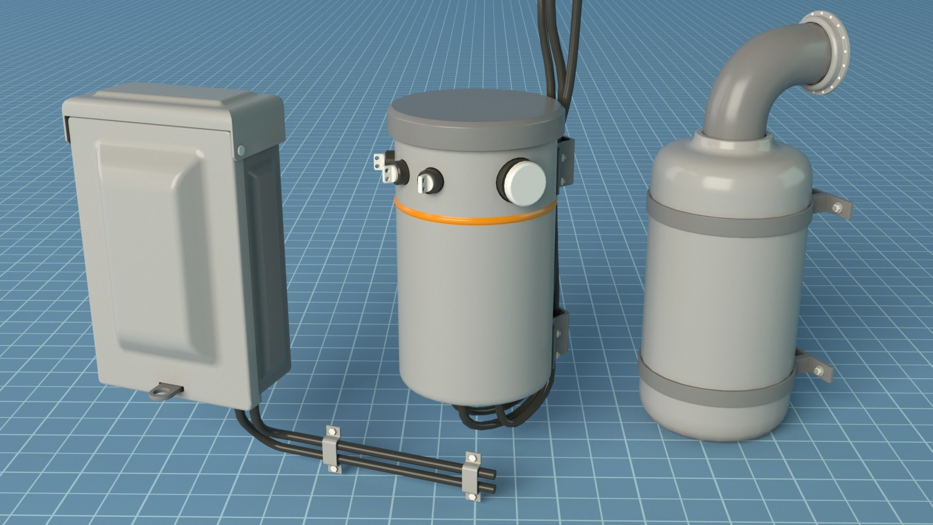 3D model Industrial Kitbash - 10 - 100 pieces - TurboSquid 2157610