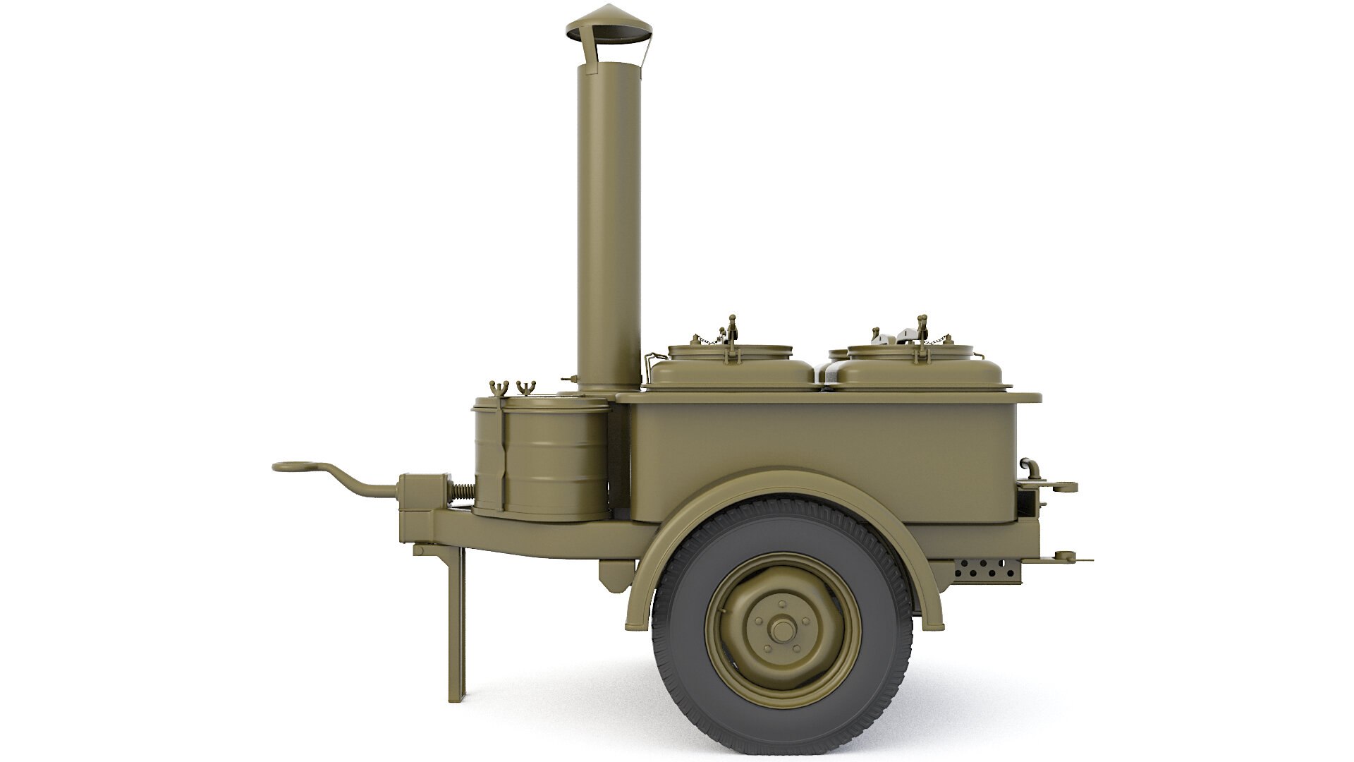 3D Model Mobile Kitchen Trailer Military - TurboSquid 1525791