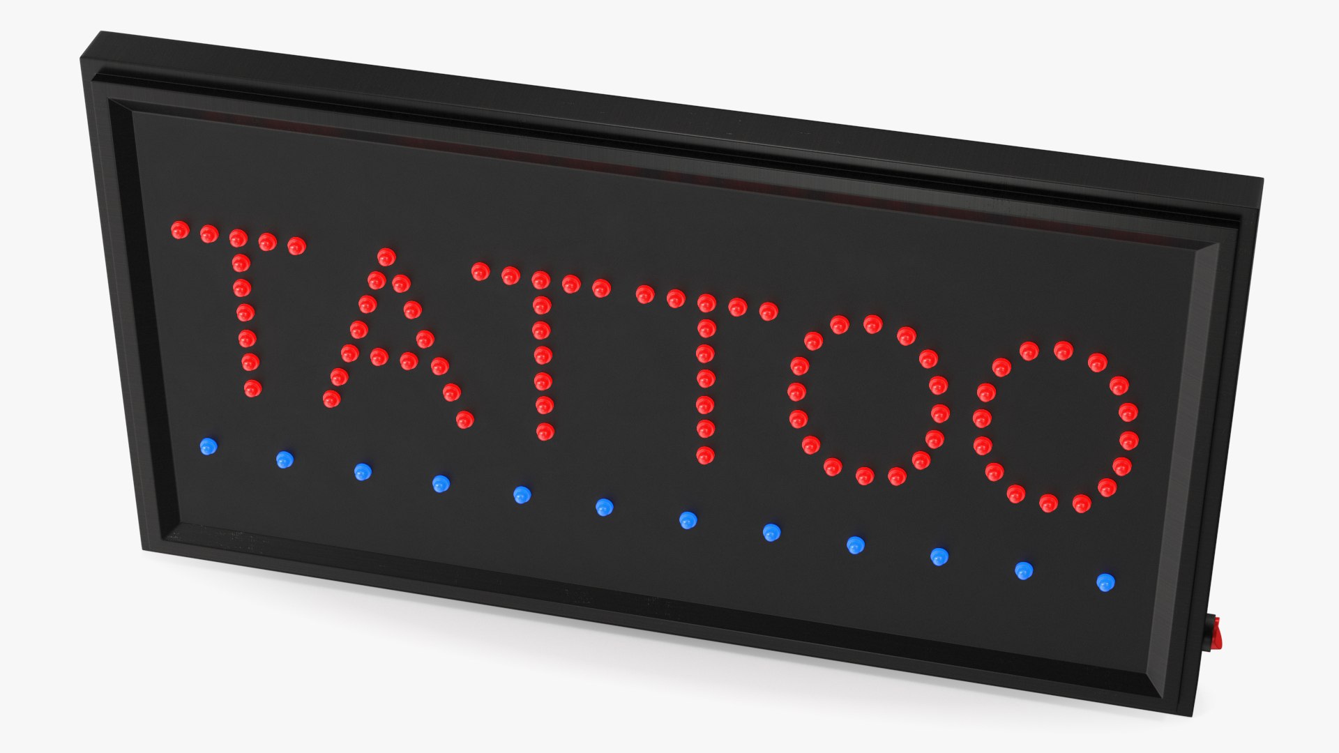 3D Model Light Billboard Tattoo LED Red Sign ON - TurboSquid 2108308