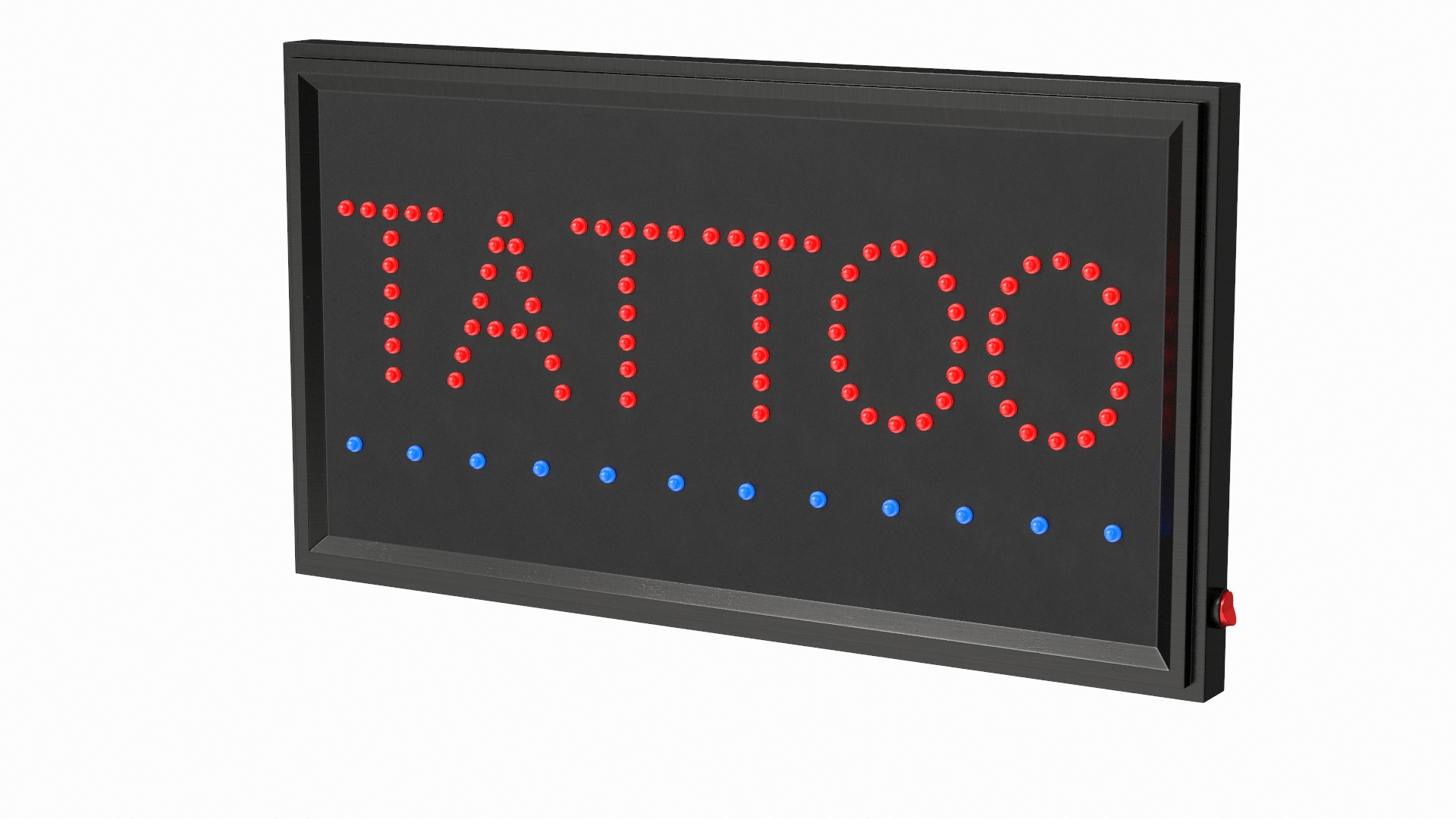 3D Model Light Billboard Tattoo LED Red Sign ON - TurboSquid 2108308